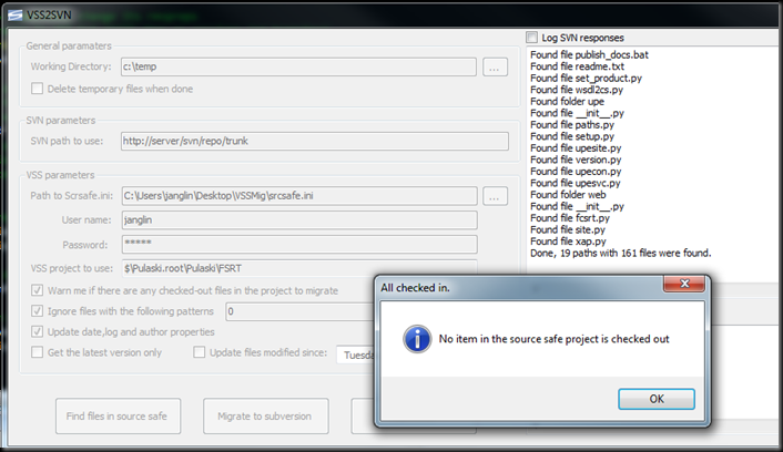 Programming Bits How To Migrate A Visual Sourcesafe Database To Subversion